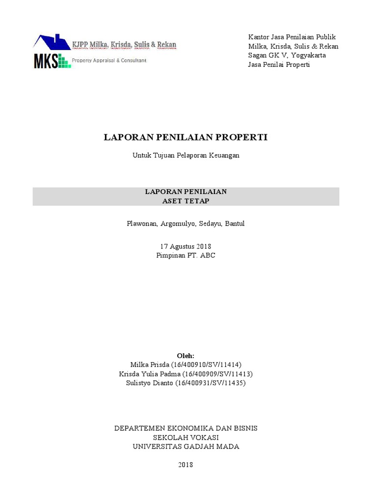 Contoh Laporan Penilaian Properti | PDF
