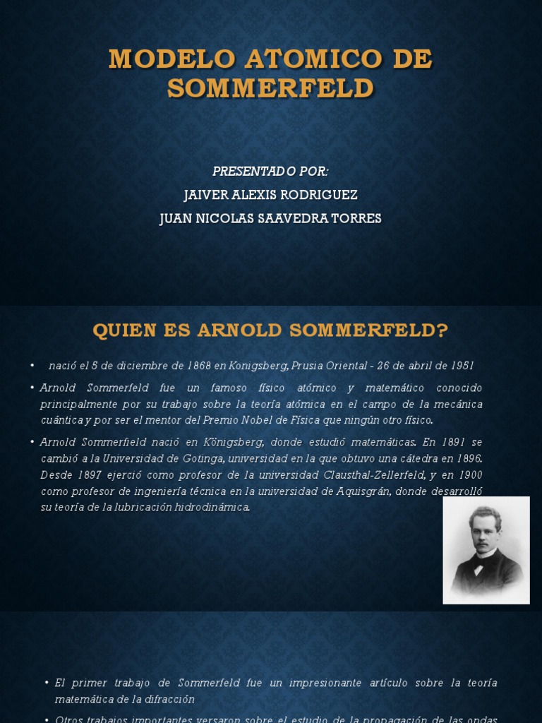 Modelo Atomico de Sommerfeld | Átomos | Electrón