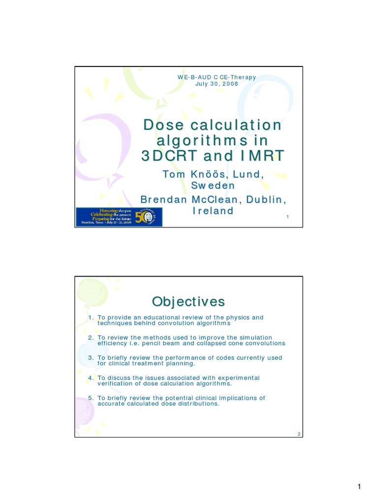 Dose Calculation Algorithm | PDF | Convolution | Applied And Interdisciplinary Physics