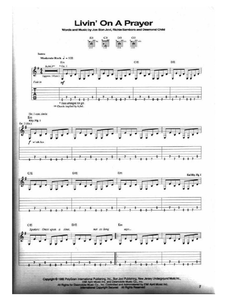 Guitar Chords For Livin On A Prayer