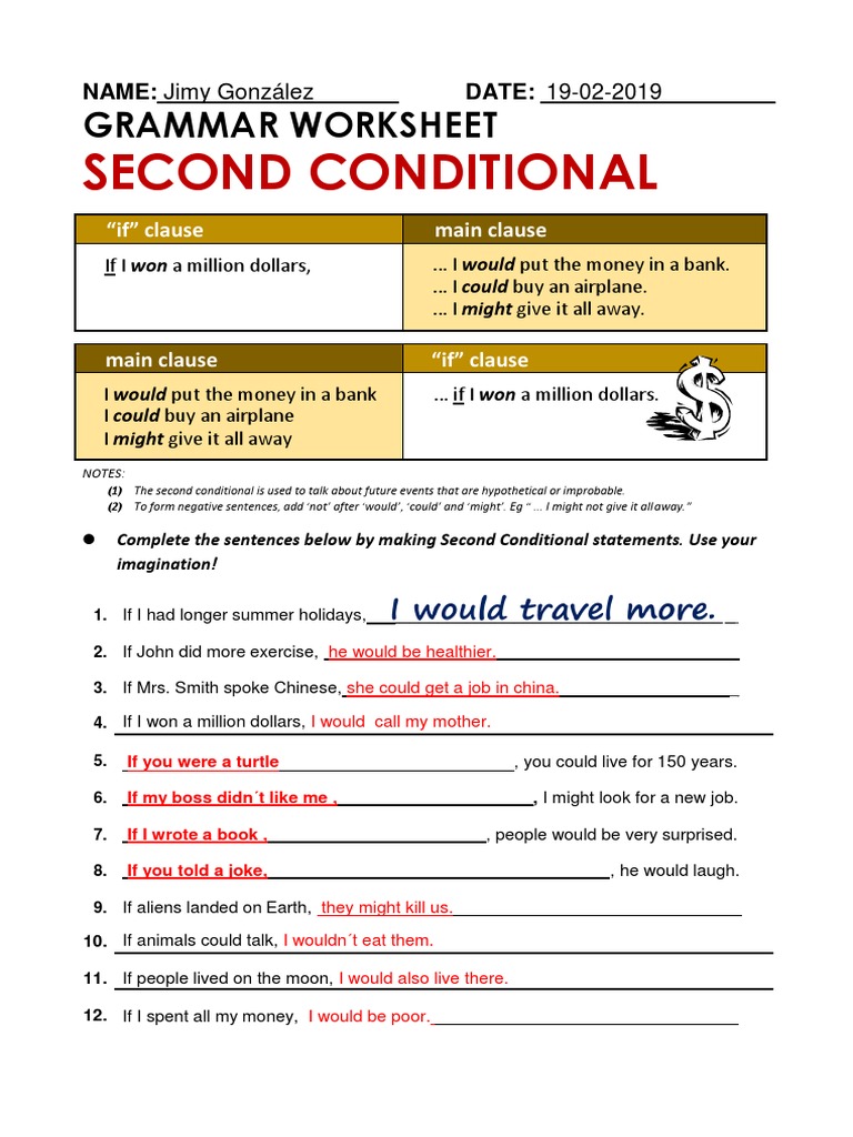 Second Conditional: Grammar Worksheet PDF, 50% OFF