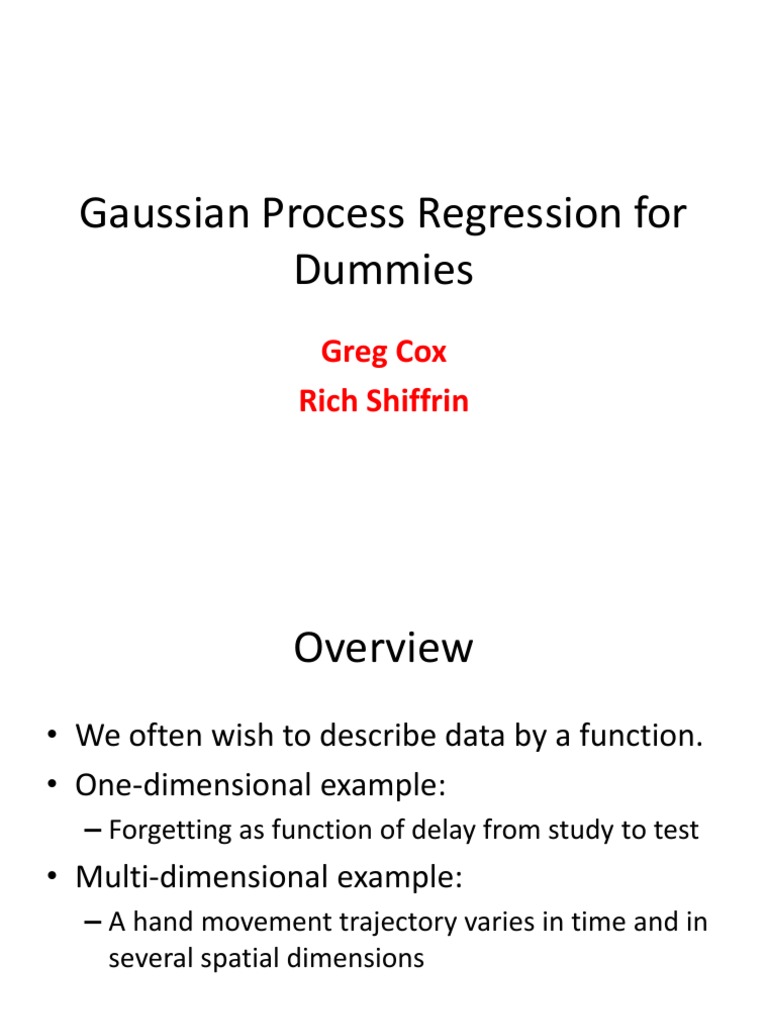 Gaussian Process Regression Explained Simply | PDF | Regression Analysis | Normal Distribution