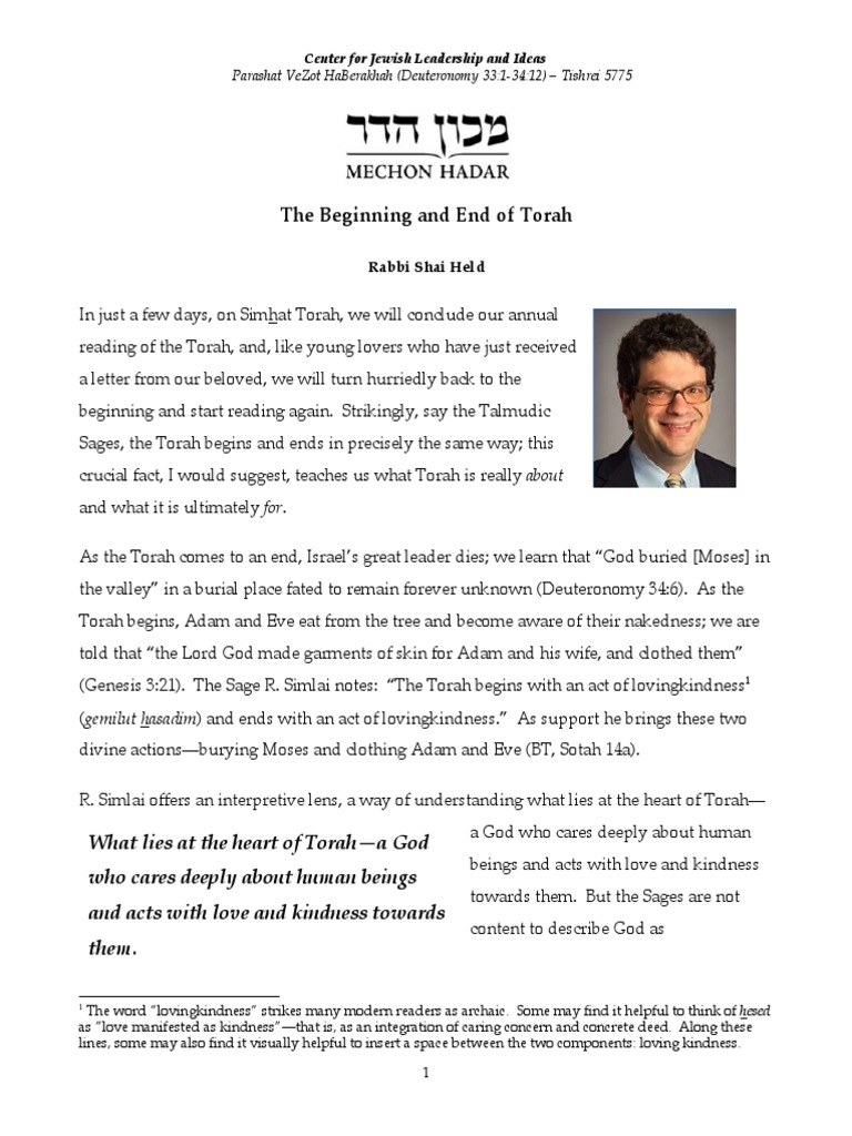 The Beginning and End of Torah | PDF | Torah | Midrash