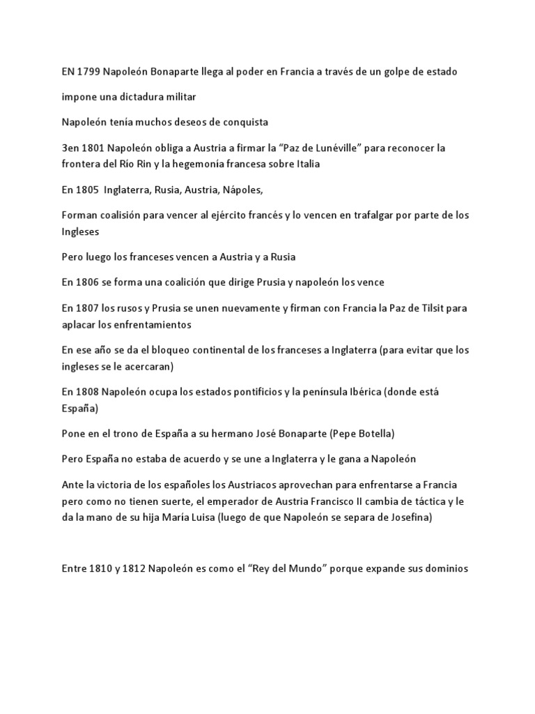 Invasión Napoleónica Resumen | PDF