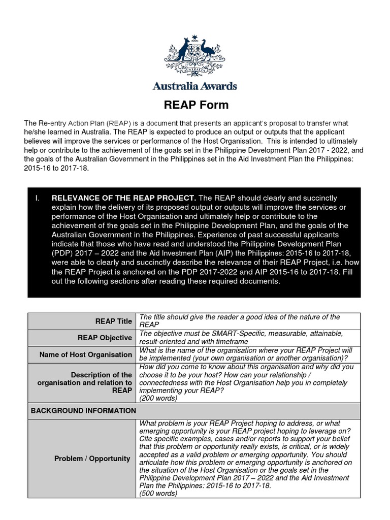Re-Entry Format Australian Awards | PDF | Goal | Cognition