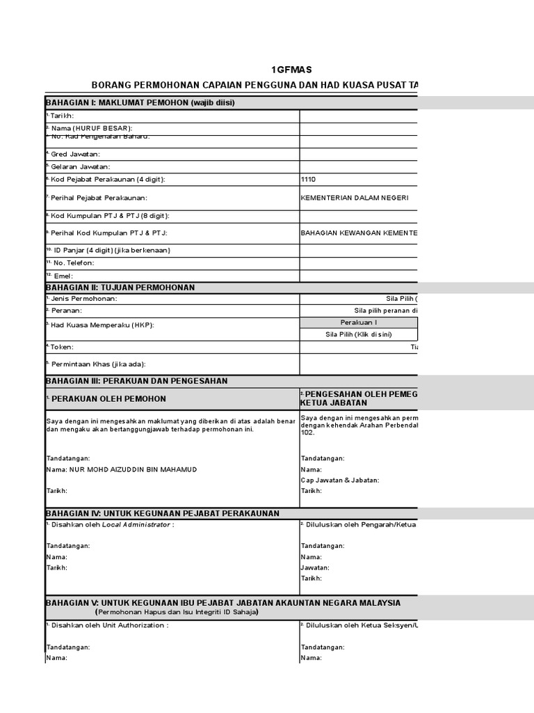 Borang Capaian 1gfmas Pdf