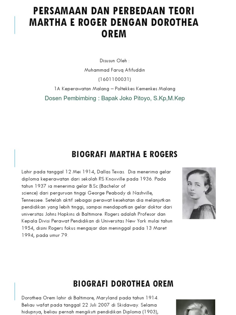 Faruq Persamaan Dan Perbedaan Teori Martha e Roger | PDF Faruq Persamaan Dan Perbedaan Teori Martha e Roger | PDF