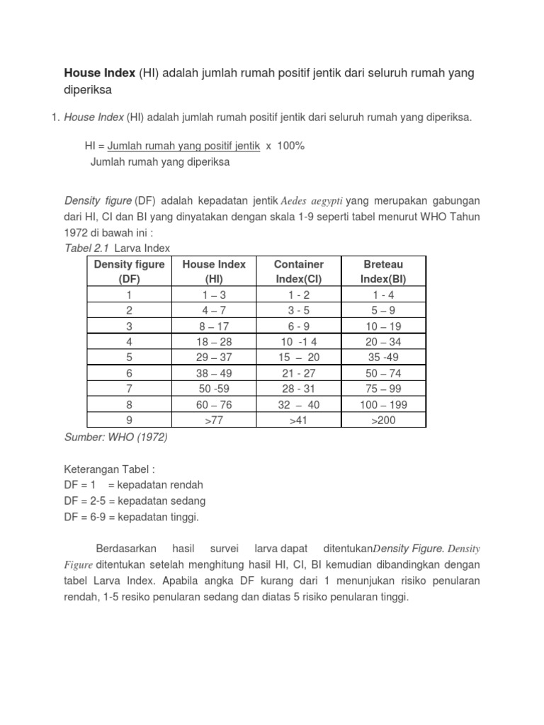 Cara Menghitung House Index dan DF | PDF