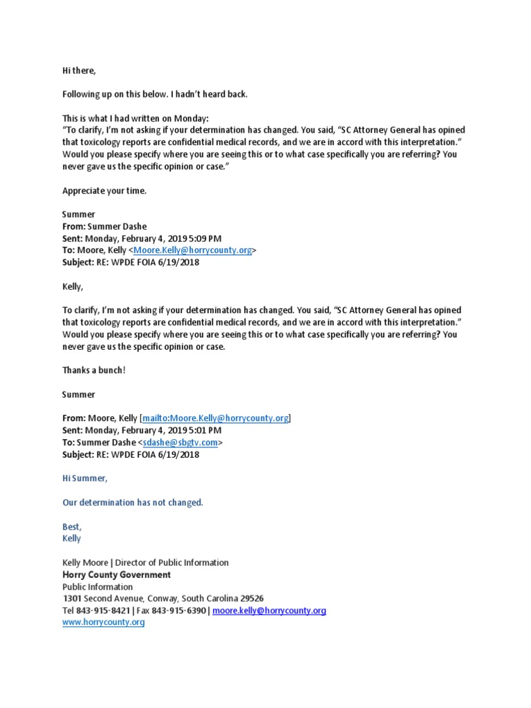 FOIA Email Chain | PDF | Freedom Of Information Act (United States ...