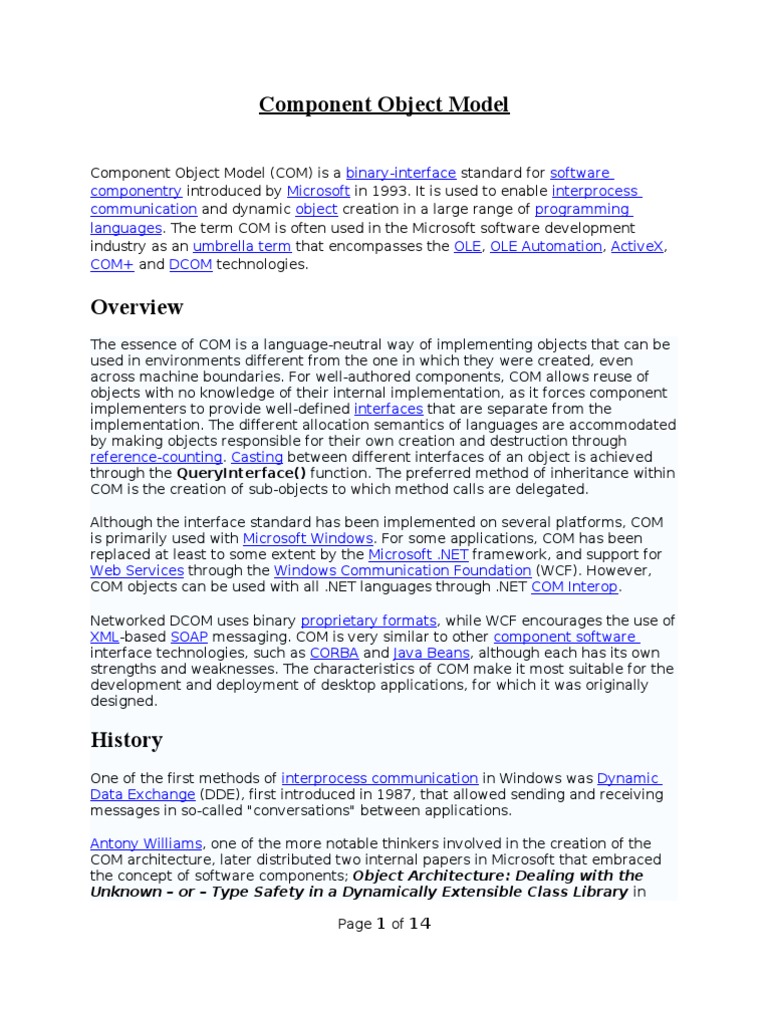 Com Pdf Component Object Model Class Computer Programming