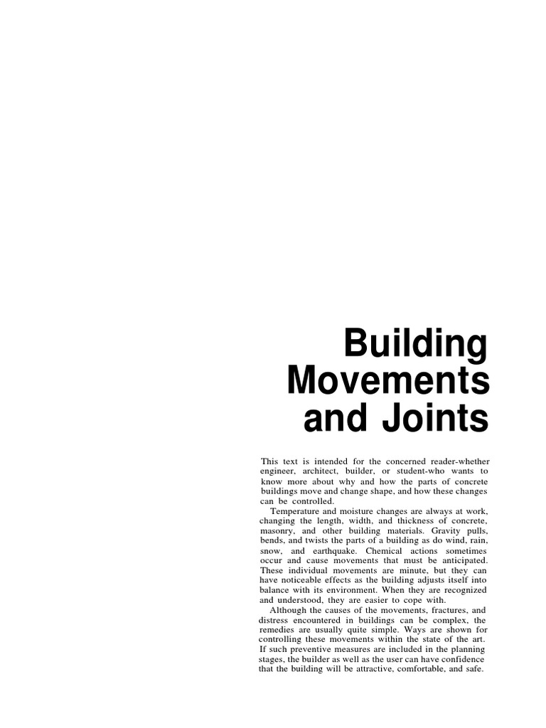 Building Movements and Joints PDF | PDF | Relative Humidity | Concrete