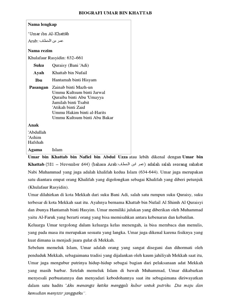 Biografi Umar Bin Khattab Pdf