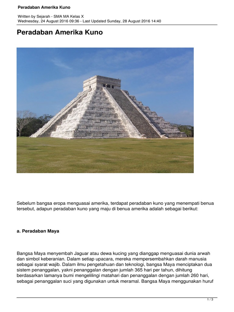 Peradaban Amerika Kuno | PDF