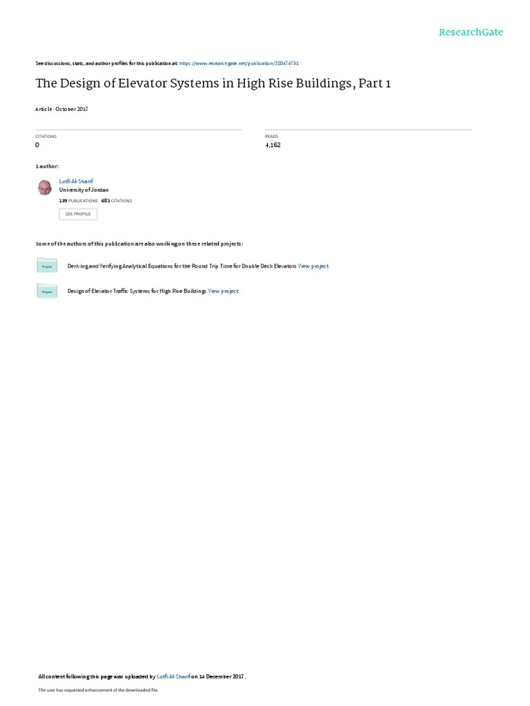 The Design of Elevator Systems in High Rise Buildings, Part 1 | PDF ...