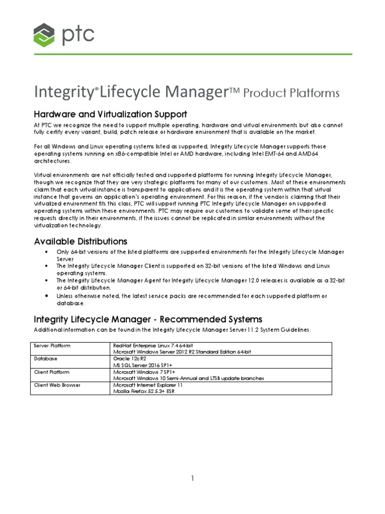 Integrity Lifecycle Manager 12 Product Platforms PDF | PDF | 64 Bit ...