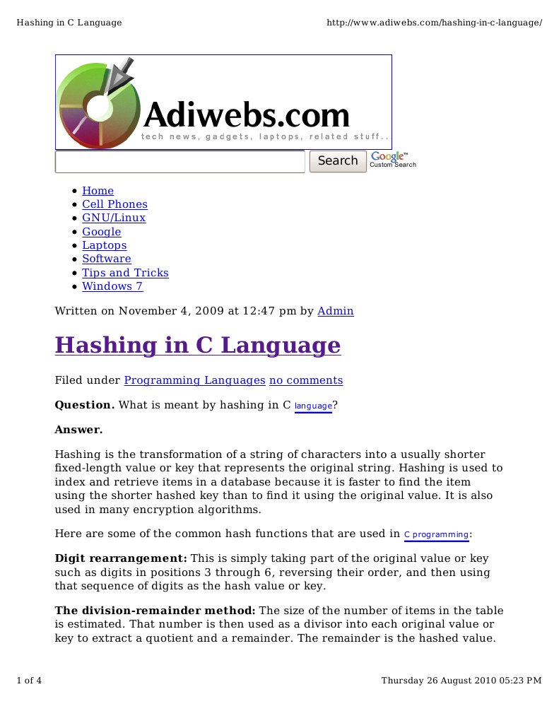 Hashing | PDF | C (Programming Language) | Areas Of Computer Science