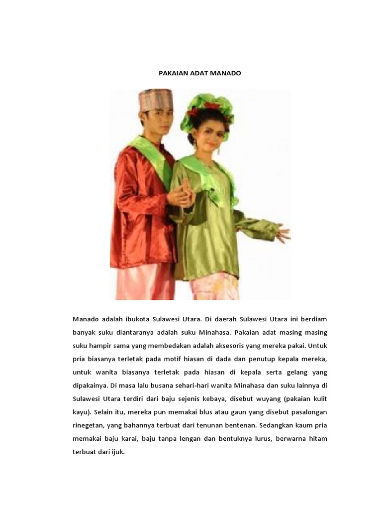 Pakaian Adat Manado | PDF | Agama & Spiritualitas
