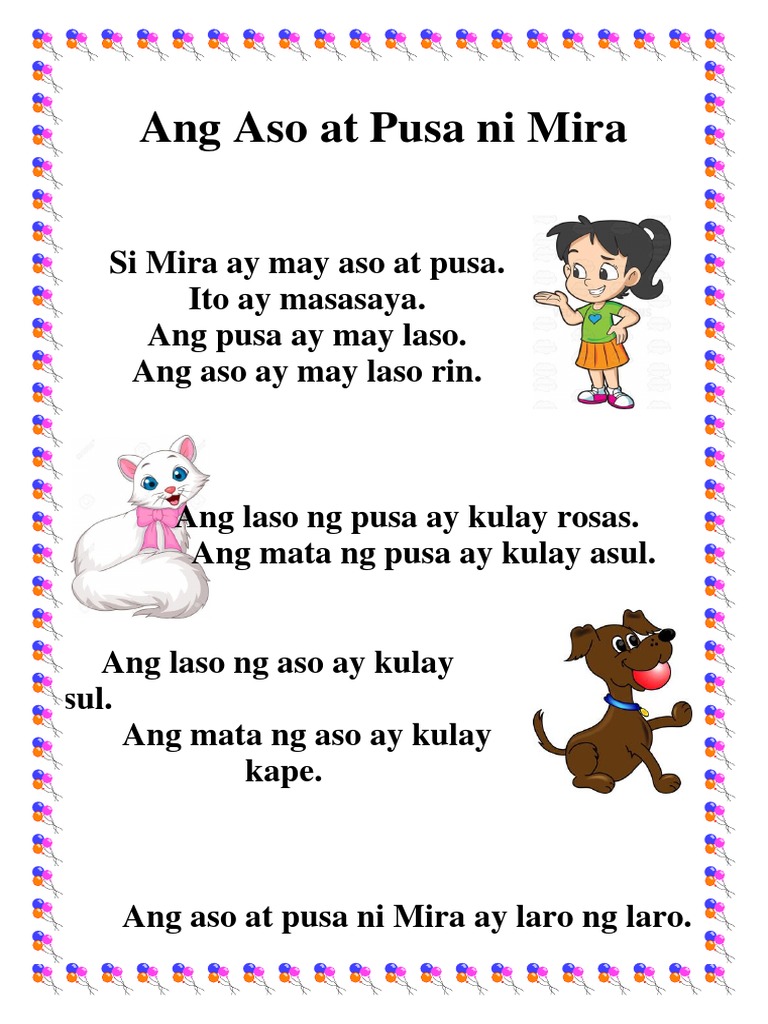 Ang Aso at Pusa Ni Mira Kwento | PDF