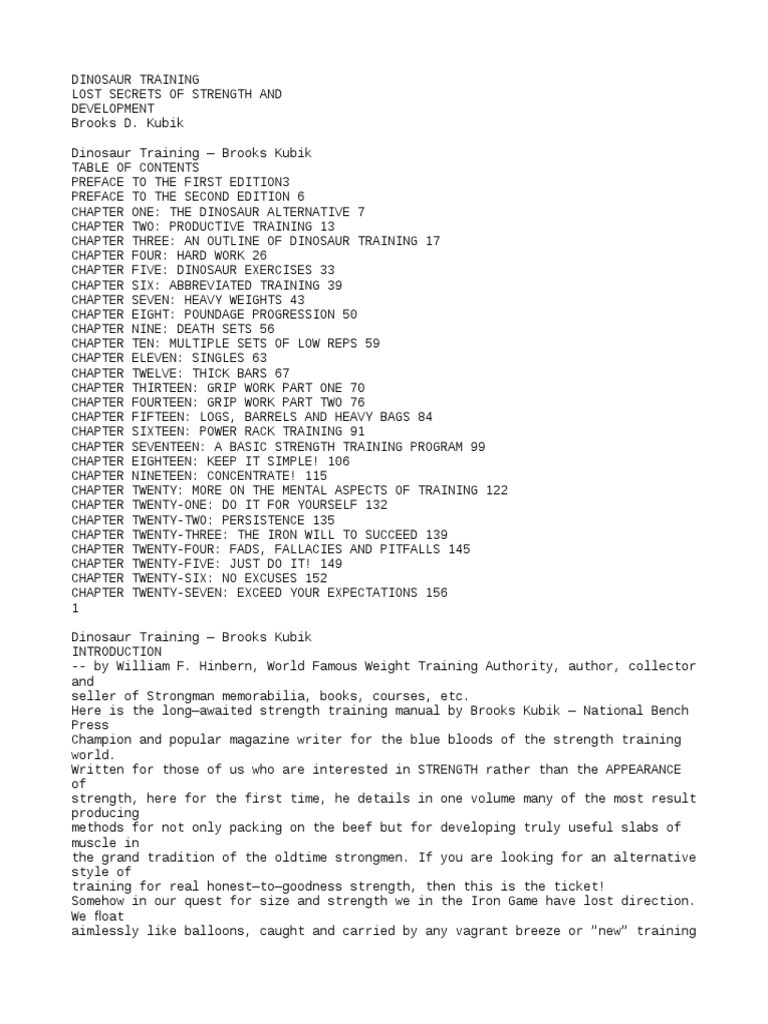 Brooks Kubik - Dinosaur Training | PDF | Weight Training | Recreation