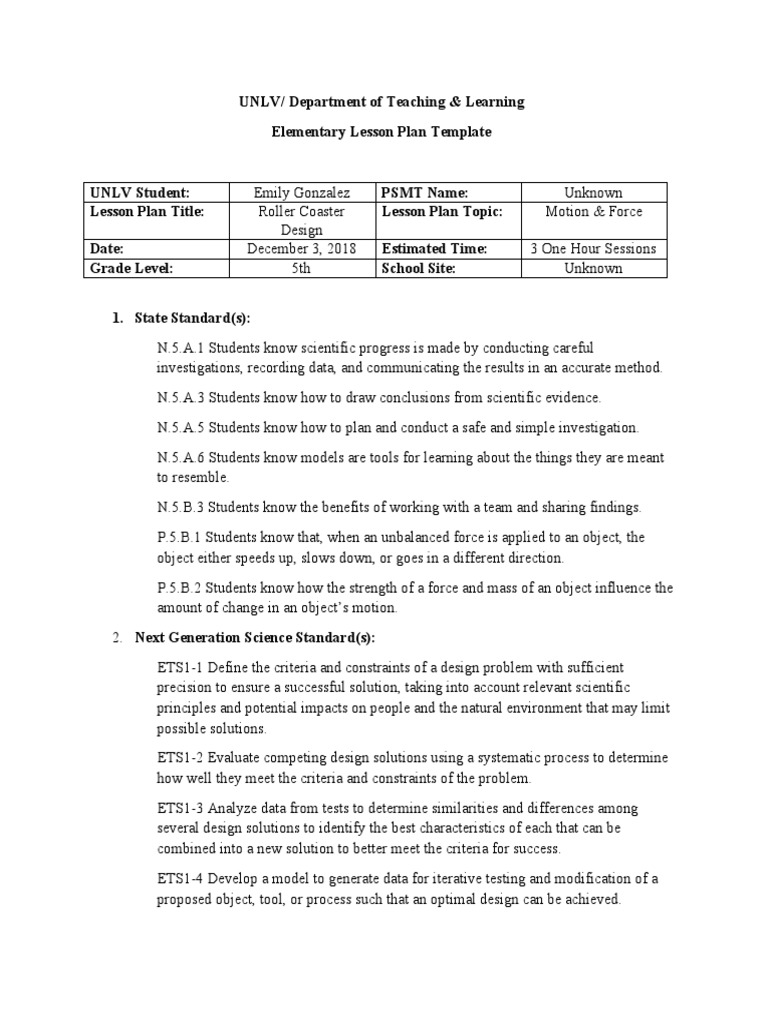 5e Lesson Plan | PDF | Science | Lesson Plan