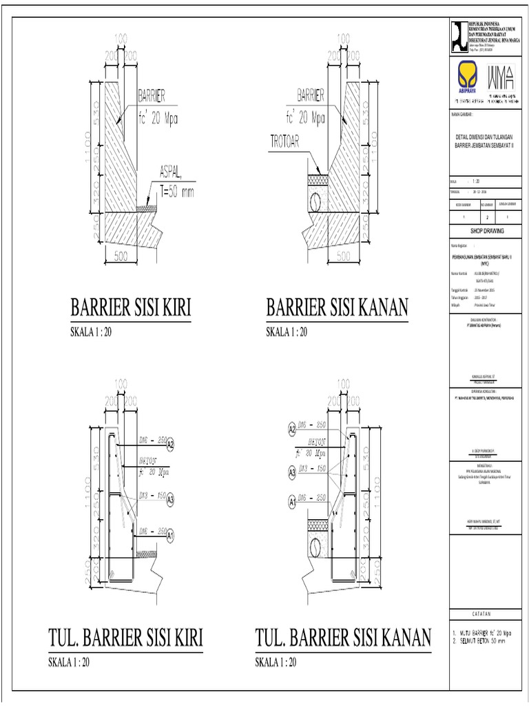 Barrier Jembatan-Detail Dimensi 2 | PDF