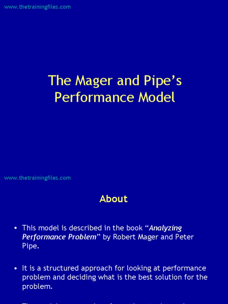 The Mager and Pipe's Performance Model | PDF | Nature | Applied Psychology