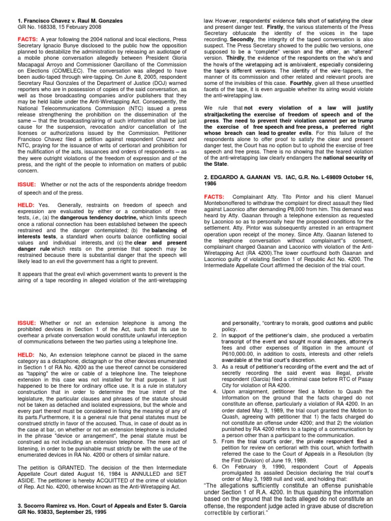 Anti-Wire Tapping Law | PDF | Telephone Tapping | Certiorari