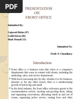 Introduction To Front Office Services | PDF | Bed And Breakfast | Hotel