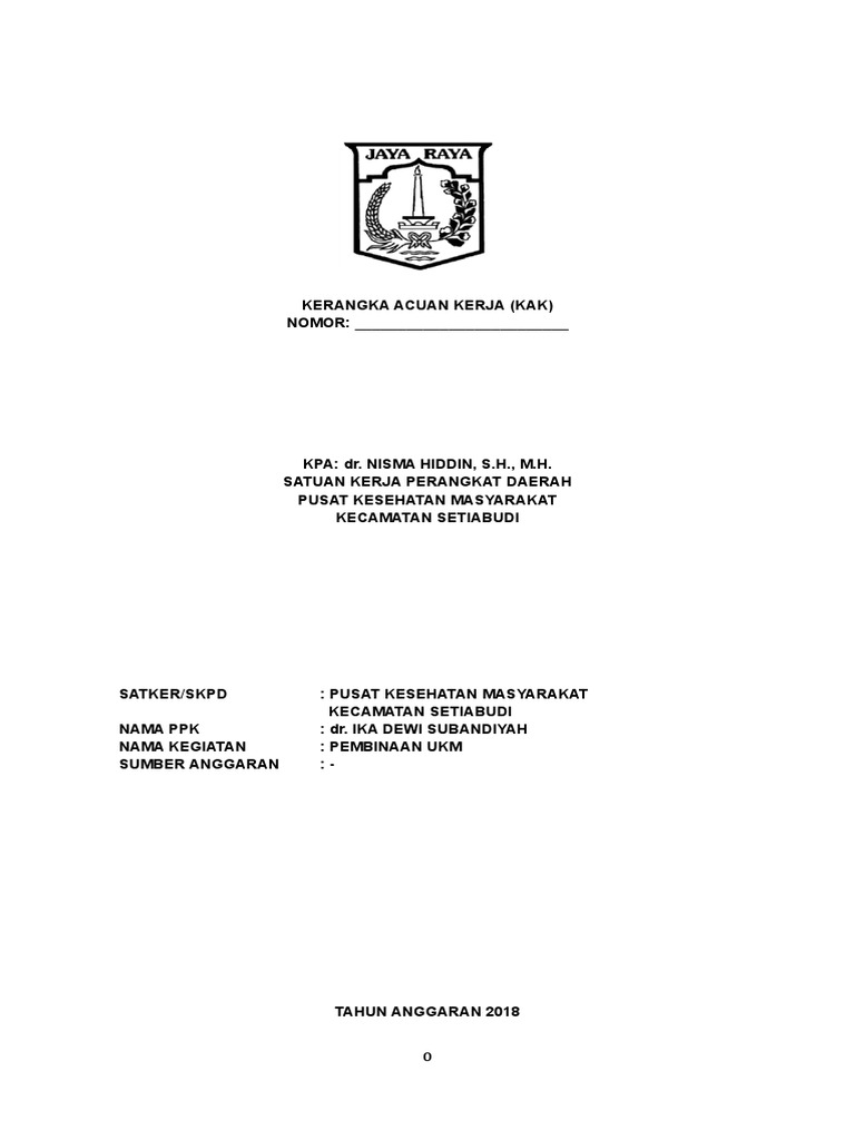 KAK - Pembinaan UKM | PDF | Bisnis