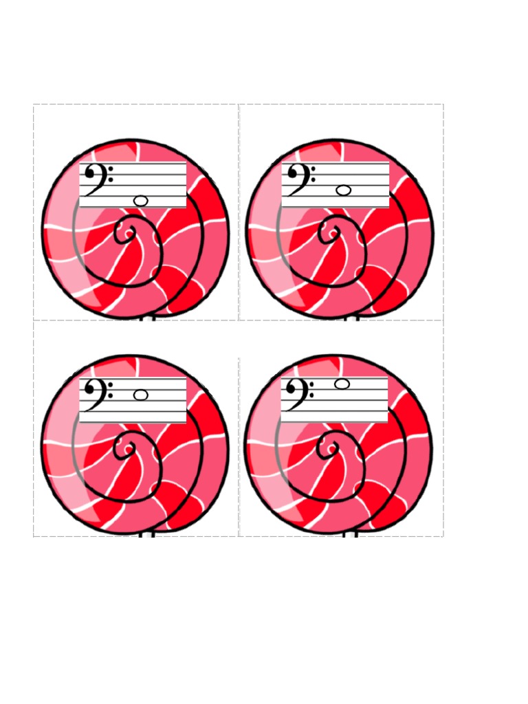 Flashcards Note Cheia Sol Si Fa - Lollipop | PDF