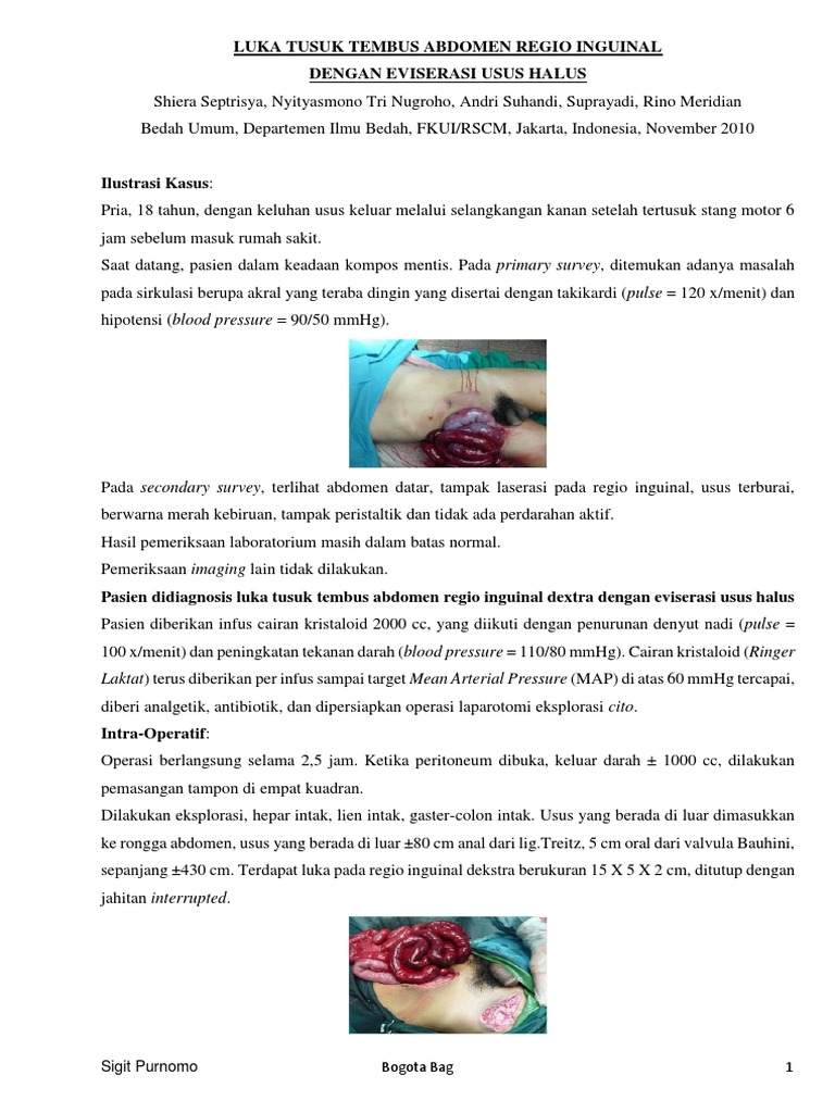 Luka Tusuk Tembus Abdomen Regio Inguinal | PDF