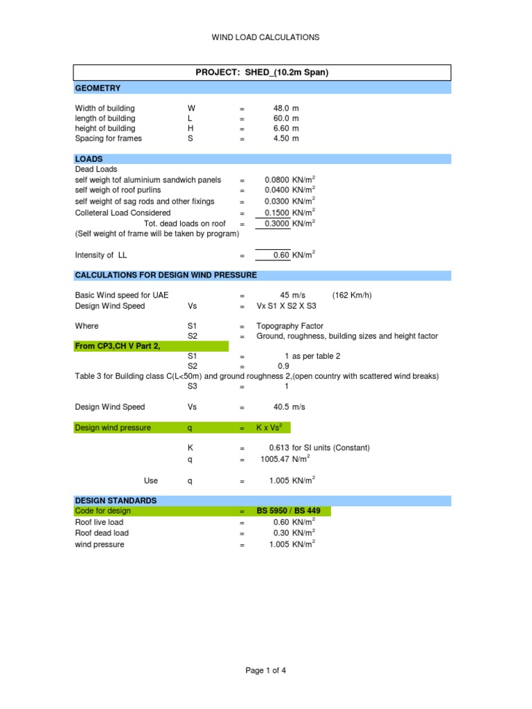 WIND Calculation REV | PDF | Mechanical Engineering | Physics