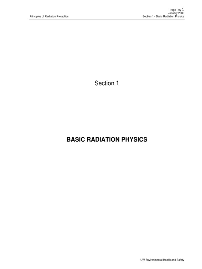 Section 1: Basic Radiation Physics | PDF | Radioactive Decay | Atoms