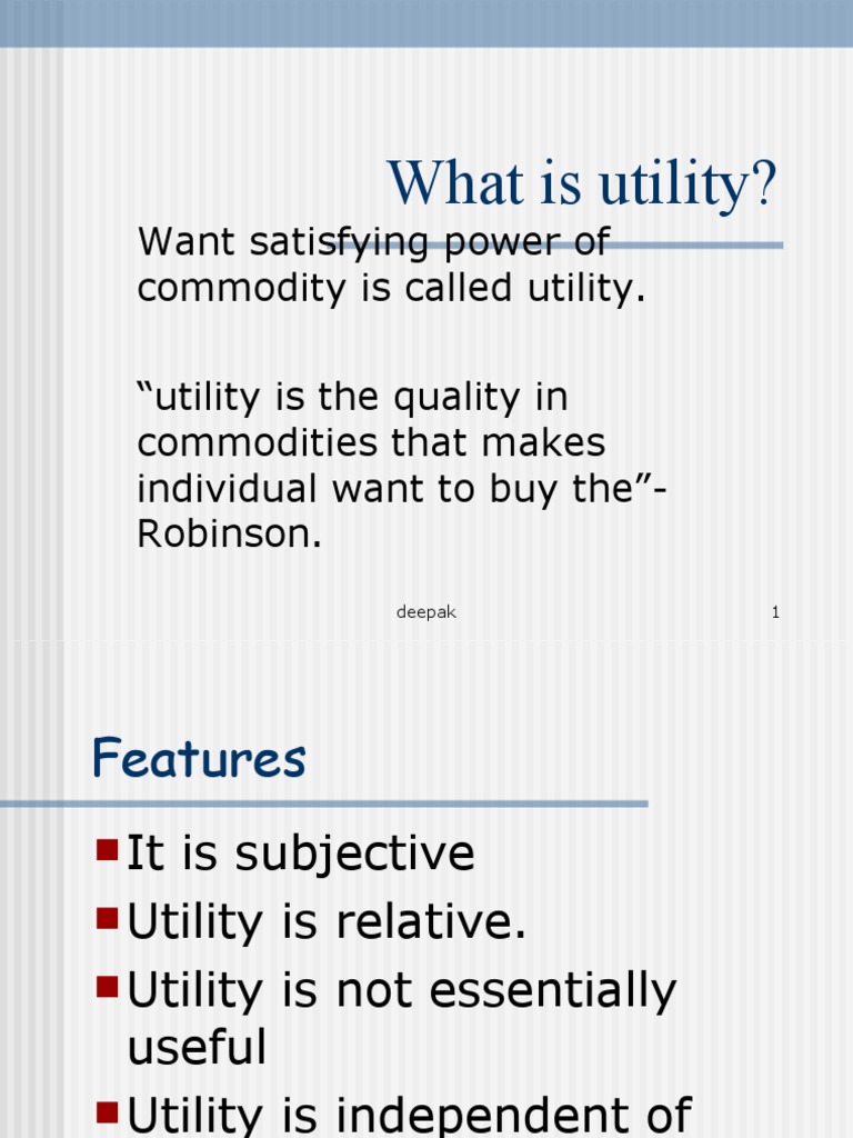 Utility | PDF | Economic Theories | Utility