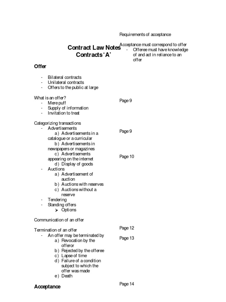 Contract Law | PDF | Offer And Acceptance | Consideration