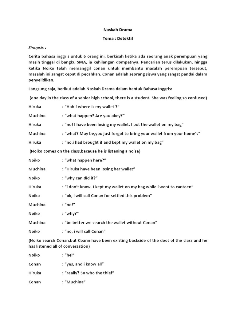 Naskah Drama Inggris Detektif | PDF