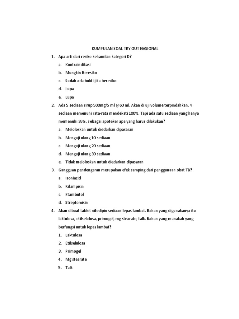 Soal Try Out Ukai 2018 | PDF | Kesehatan Holistik