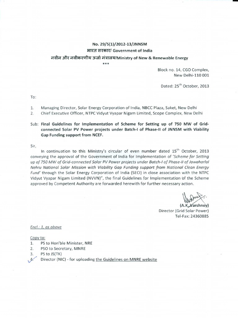 Final VGF - 750MW - Guidelines - For Grid Solar Power Projects PDF ... Final VGF - 750MW - Guidelines - For Grid Solar Power Projects PDF ...