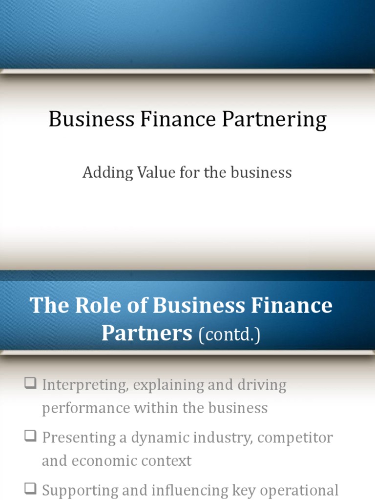 Business Finance Partner Roles Value Insights Decisions | PDF