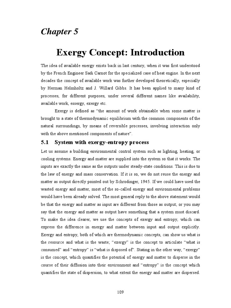 Exergy Concept: Introduction: 5.1 System With Exergy-Entropy Process ...