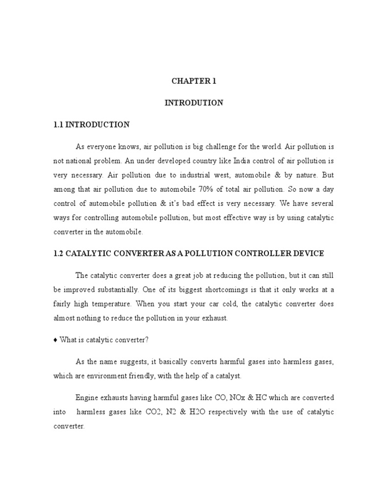 Catalytic Converter Final Report | PDF | Exhaust Gas | Combustion