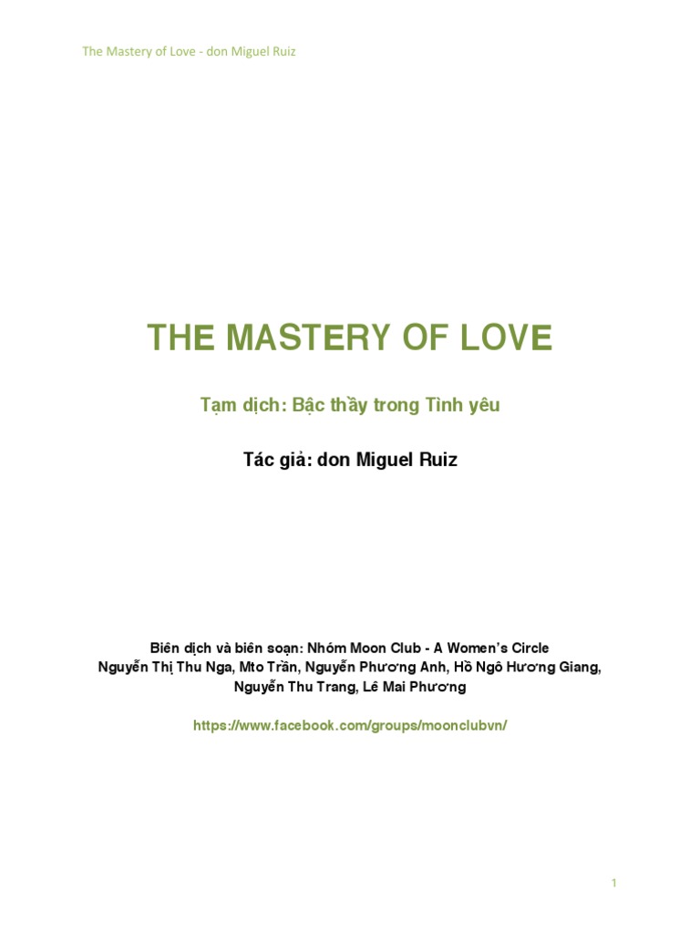 The Mastery of Love Vietsub | PDF