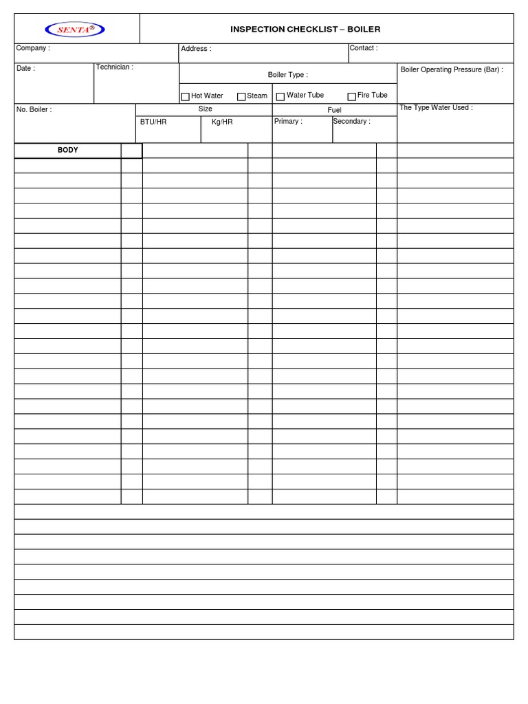Inspection Checklist - Boiler | PDF