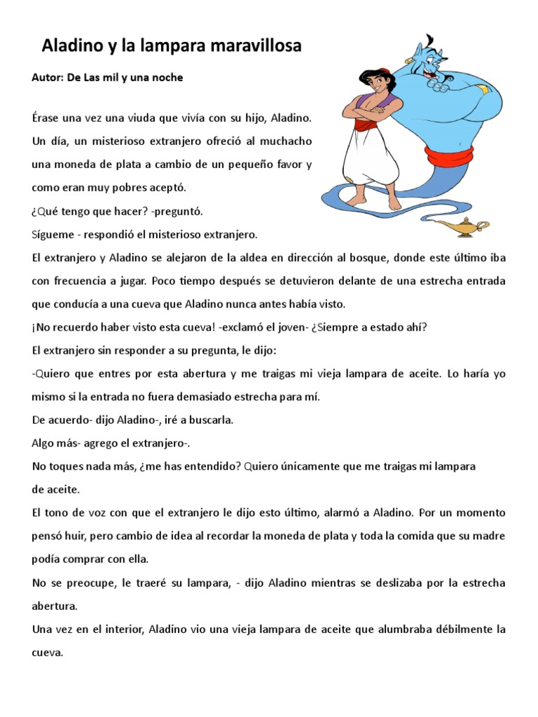 Aladino y La Lampara Maravillosa | PDF | Genios | Ocio