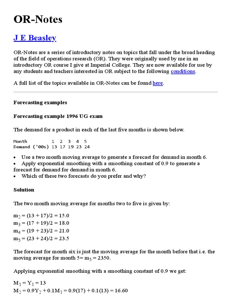 Forecasting Examples | PDF | Moving Average | Forecasting