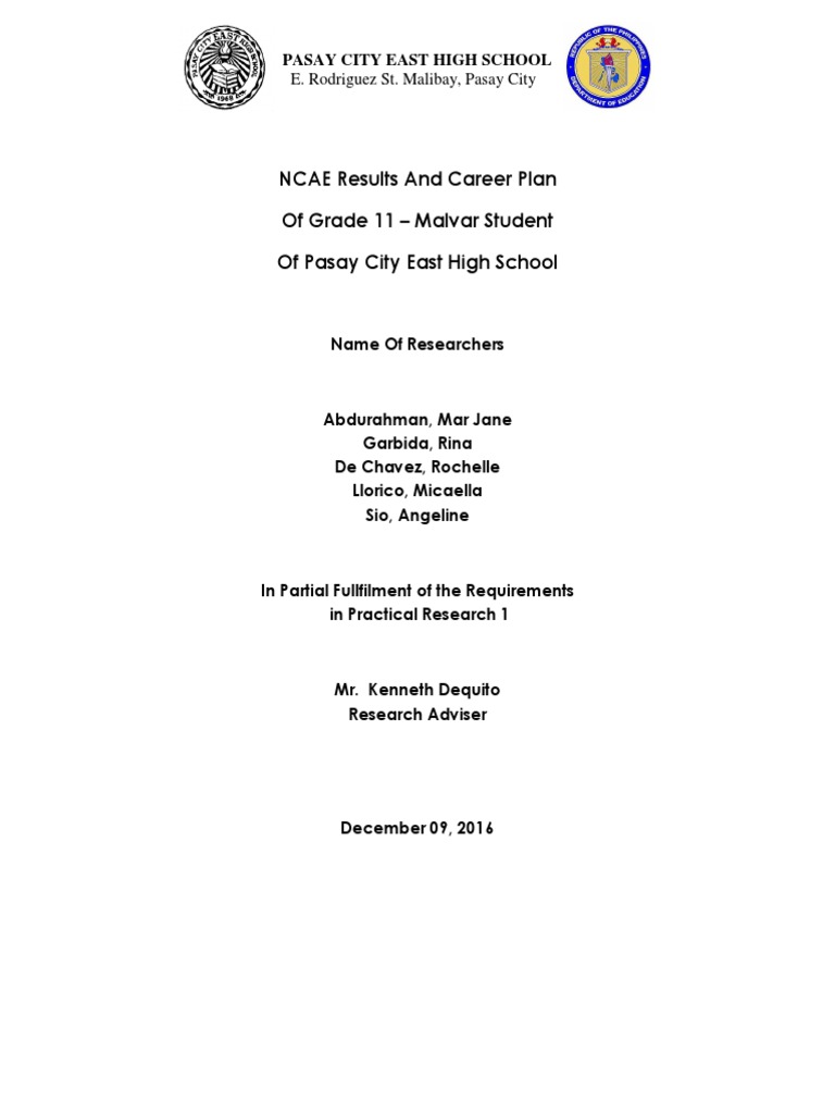 NCAE Results Research Paper | PDF | Change | Behavior Modification