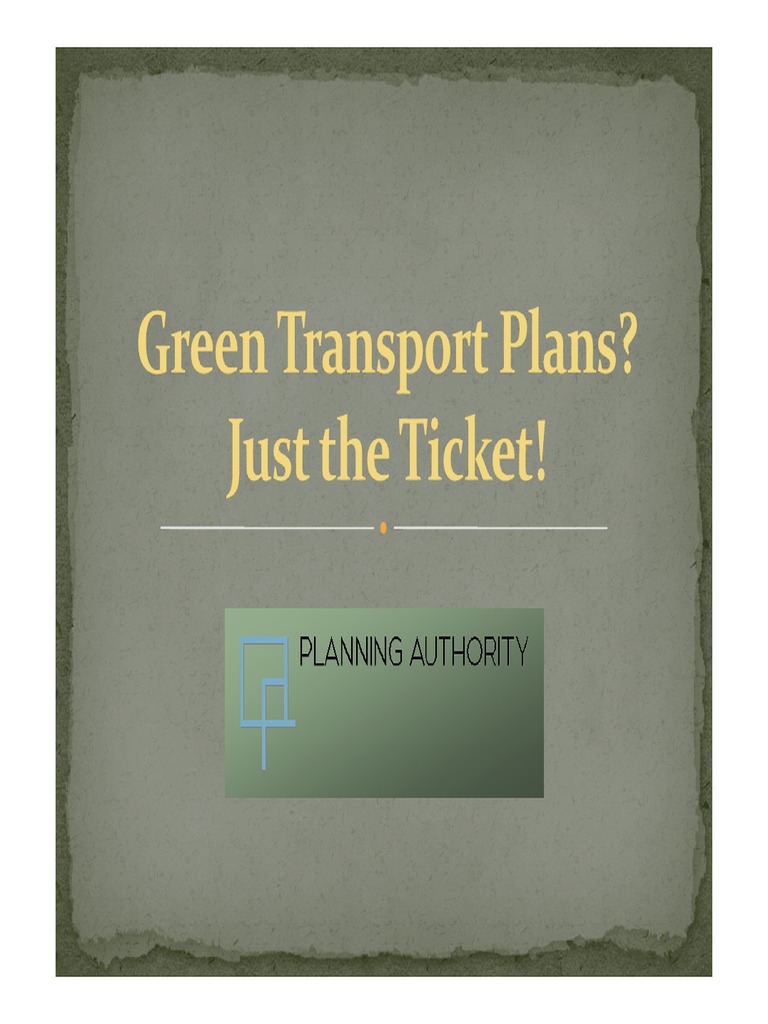 Green Transport Plan | PDF | Public Transport | Sustainable Transport