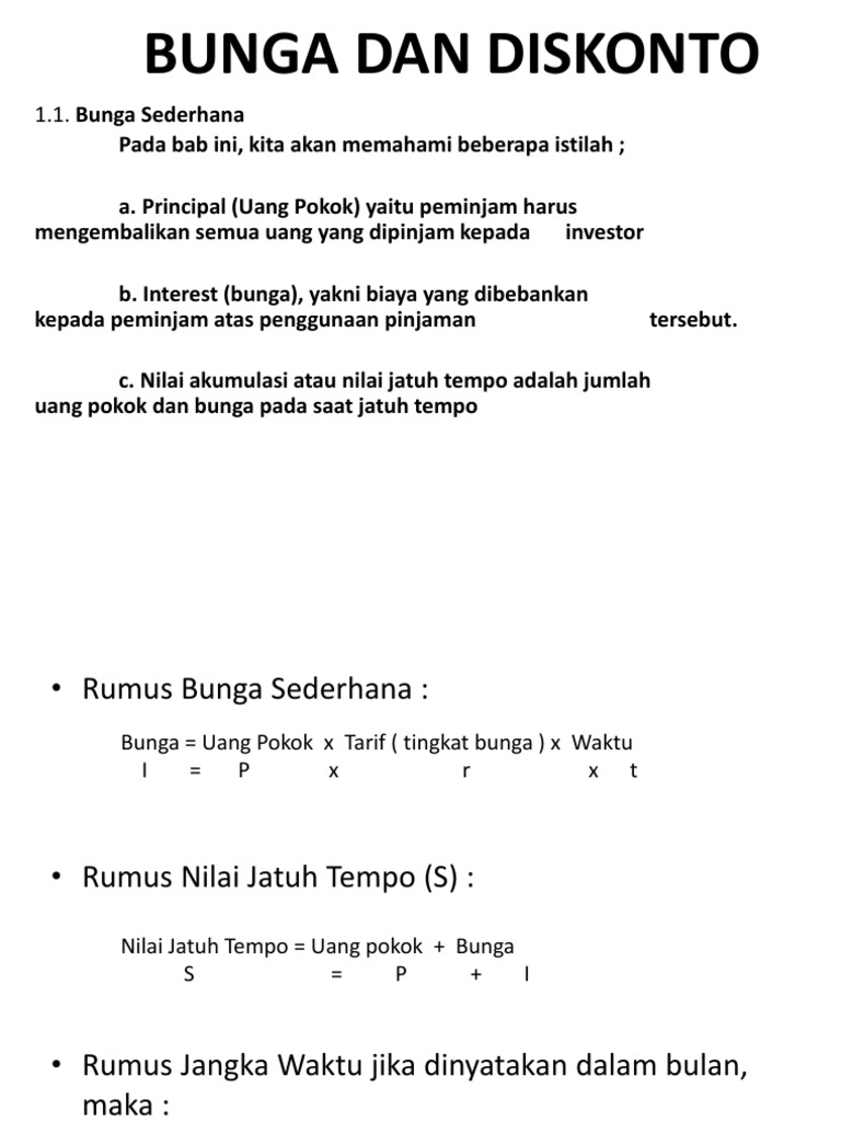 Materi Bunga Dan Diskonto | PDF