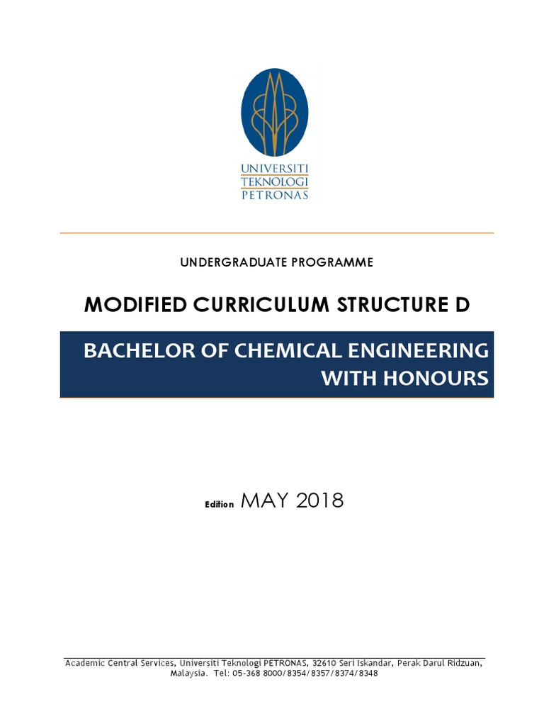 UTP Bachelor of Chemical Engineering Curriculum | PDF | Chemical ...