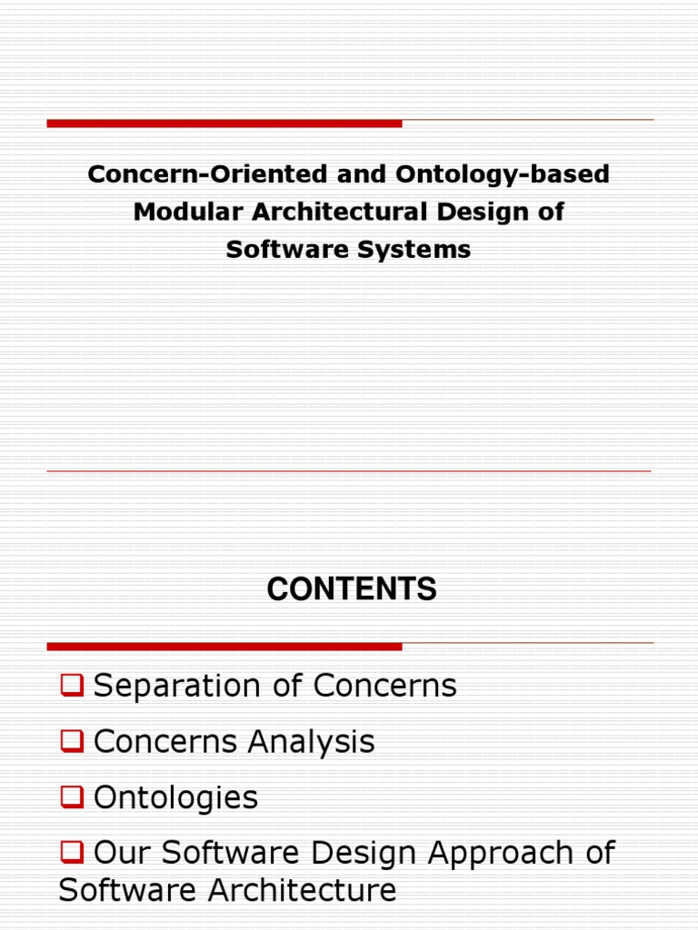 Concern-Oriented and Ontology-Based Modular Architectural Design of Software Systems | PDF ...